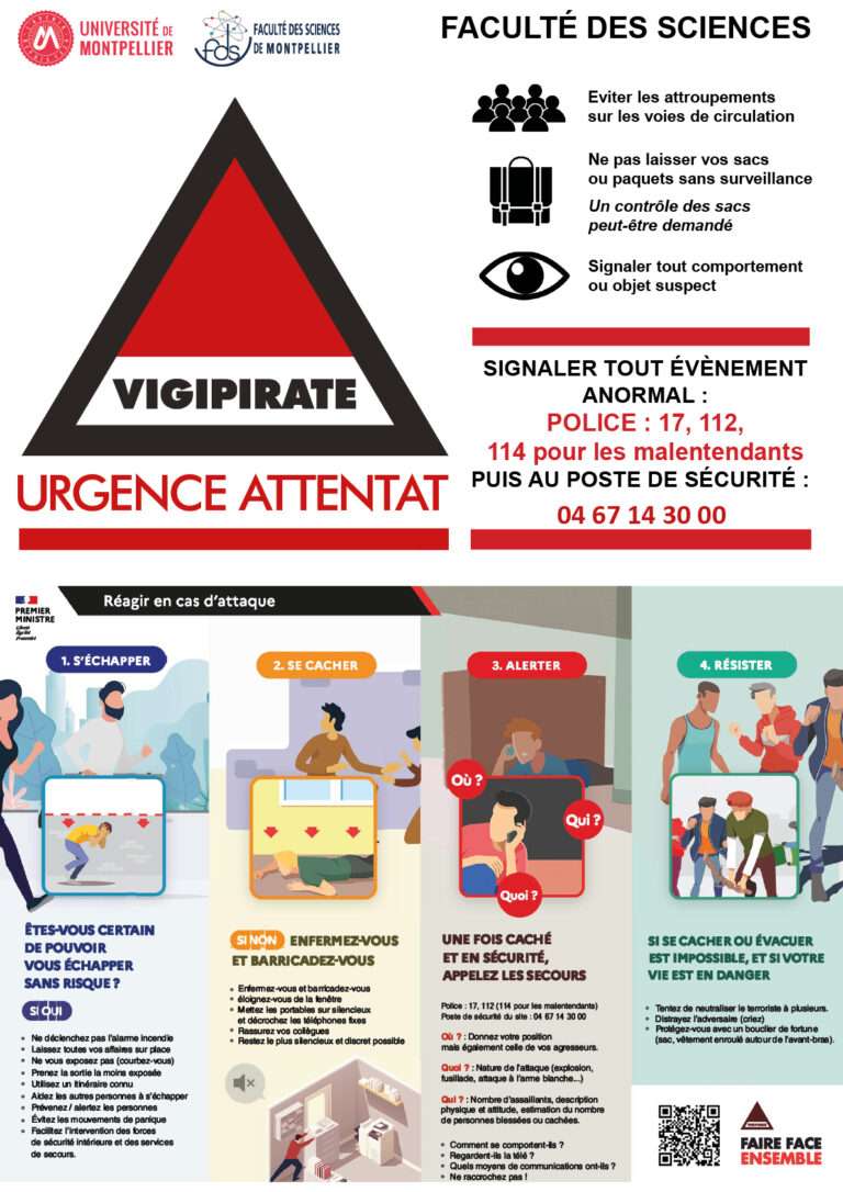 Vigipirate "Urgence Attentat" : Appel à la vigilance de tous - Faculté des sciences