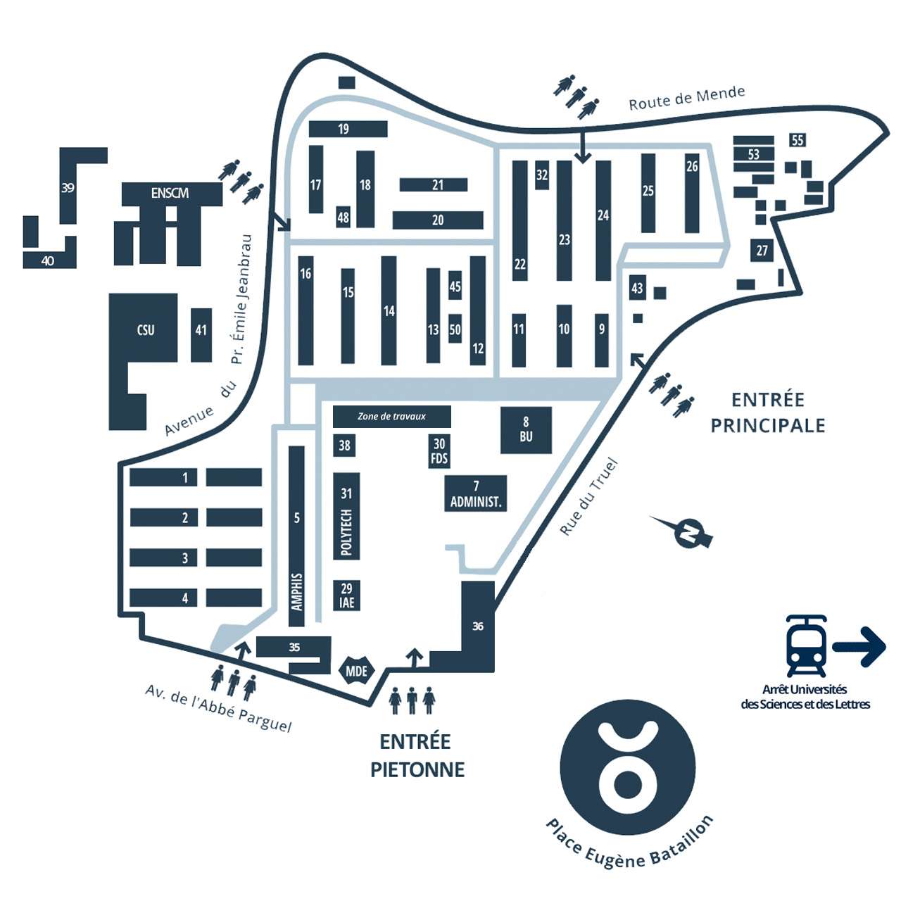 // Triolet campus map - Faculty of Science